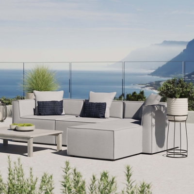 Click here for Modway Saybrook 4-Piece Outdoor Sectional  Gray prices