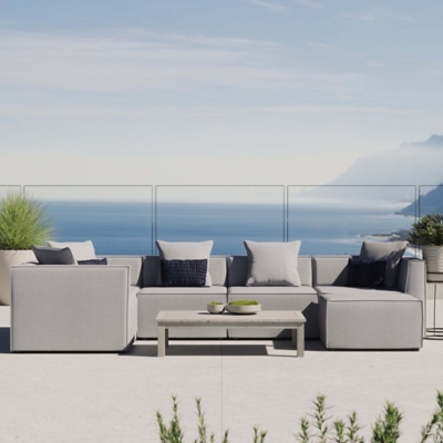 Click here for Modway Saybrook 6-Piece Outdoor Sectional  Gray prices