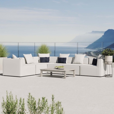 Click here for Modway Saybrook 6-Piece Outdoor Sectional  White prices