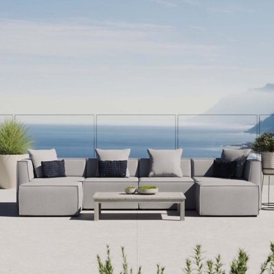 Click here for Modway Saybrook 6-Piece Outdoor Sectional  Gray prices