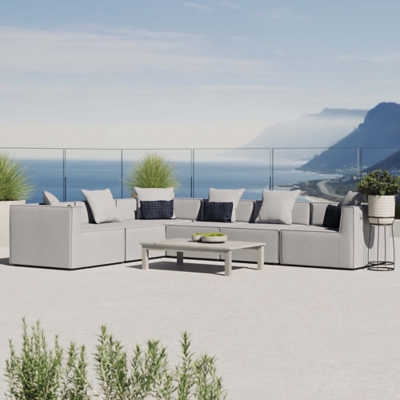 Click here for Modway Saybrook 6-Piece Outdoor Sectional  Gray prices
