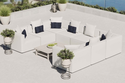 Click here for Modway Saybrook 8-Piece Outdoor Sectional  White prices