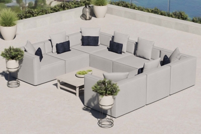 Click here for Modway Saybrook 8-Piece Outdoor Sectional  Gray prices