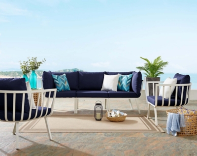 Click here for Modway Riverside Outdoor Sofa and Armchair  White/... prices