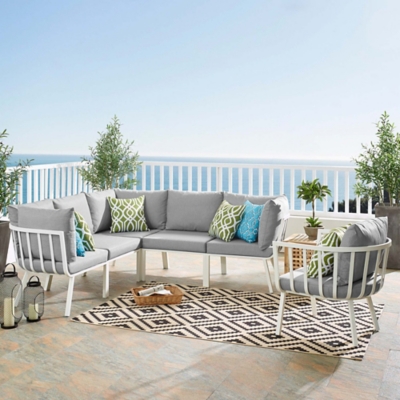 Click here for Modway Riverside 6-Piece Outdoor Sectional Set  Wh... prices