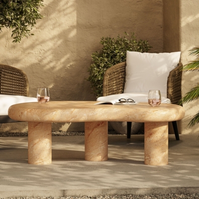 Click here for Modway Elowen Outdoor Coffee Table  Travertine prices