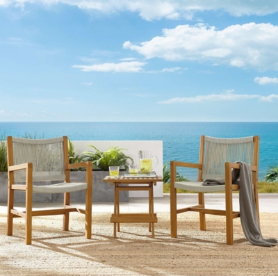 Click here for Modway Vienna Outdoor 2 Armchairs With Side Table... prices