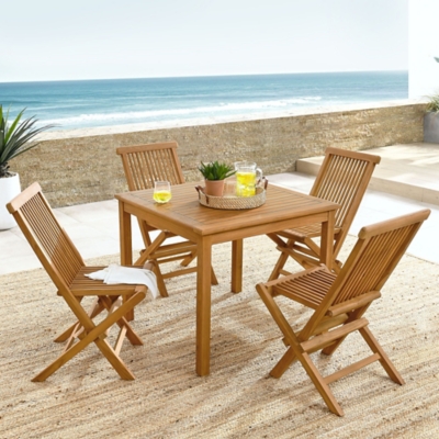 Click here for Modway Vienna Outdoor Dining Set With 4 Folding Ch... prices