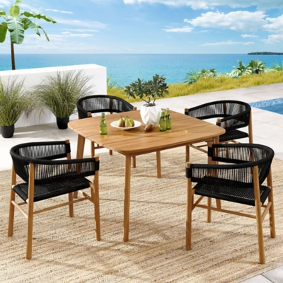 Click here for Modway Vienna Outdoor Rope Dining Set With 4 Armch... prices