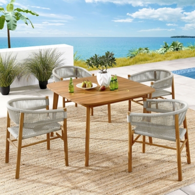 Click here for Modway Vienna Outdoor Rope Dining Set With 4 Armch... prices