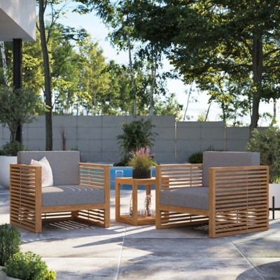Click here for Modway Carlsbad Outdoor Side Table and 2 Armchairs... prices