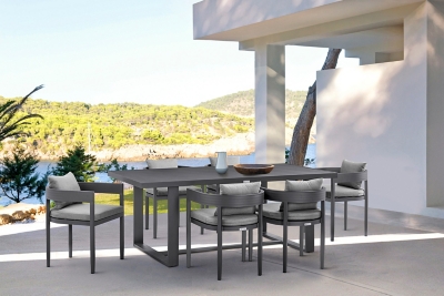 Click here for Armen Living Menorca Outdoor Dining Table and 6 ch... prices
