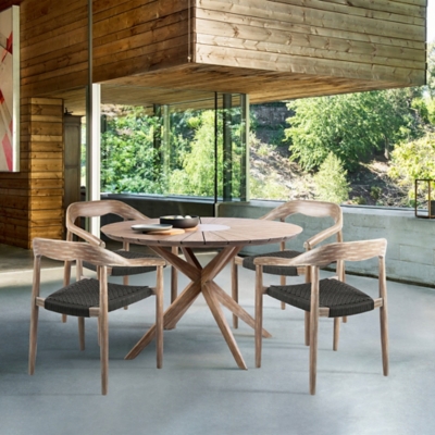 Click here for Armen Living Santo Outdoor Dining Table and 4 Chai... prices