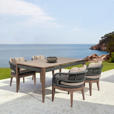 Click here for Armen Living Orbit Outdoor Dining Table and 4 Chai... prices