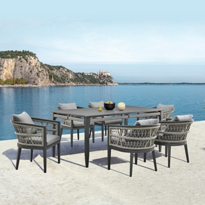 Click here for Armen Living Zella Outdoor Dining Table and 6 Chai... prices