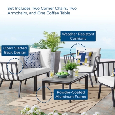 Click here for Modway Riverside Outdoor Loveseat with Coffee Tabl... prices