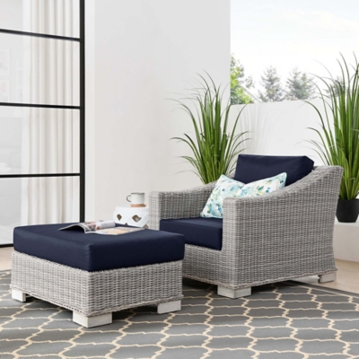 Click here for Modway Conway Outdoor Armchair and Ottoman Set  Li... prices