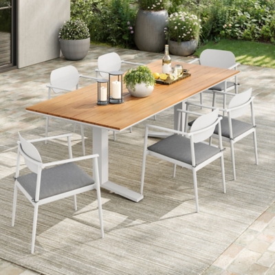 Click here for Modway Aeris Outdoor Dining Table and 6 Chairs  Wh... prices