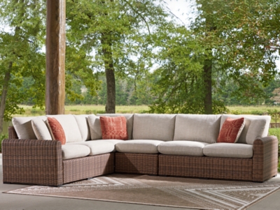 Click here for Angel Island 4-Piece Outdoor Sectional  Beige/Brow... prices