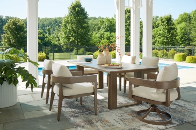 Click here for Serene Bay Outdoor Dining Table and 6 Chairs  Dark... prices