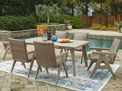 Click here for Carisbo Outdoor Dining Table and 6 Chairs  Beige prices