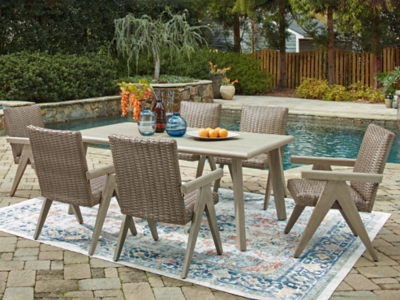 Click here for Carisbo Outdoor Dining Table and 6 Chairs  Beige prices