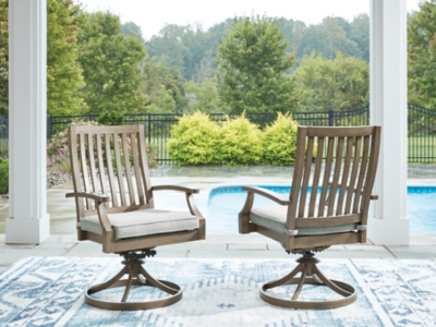 Rainier Ranch Outdoor Swivel Chair with Cushion (Set of 2) | Ashley