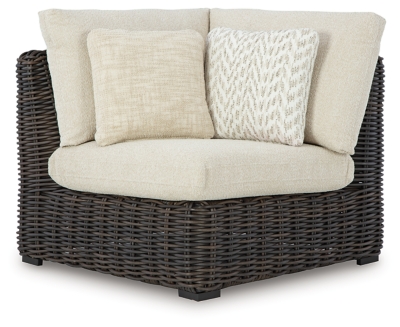 Click here for Kimora Outdoor Corner Chair with Cushion  Beige/Da... prices