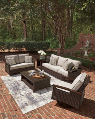 Click here for Drakes Beach Outdoor Sofa and Loveseat  Dark Brown prices