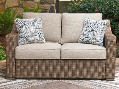 Click here for Revare Beach Outdoor Loveseat with Cushion  Beige prices
