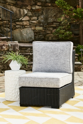 Click here for Beachcroft Outdoor Armless Chair  Black/Light Gray prices