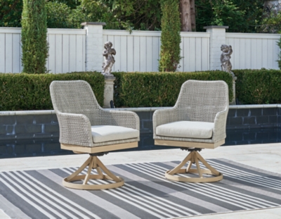 Seton Creek Outdoor Swivel Dining Chair (Set of 2) | Ashley