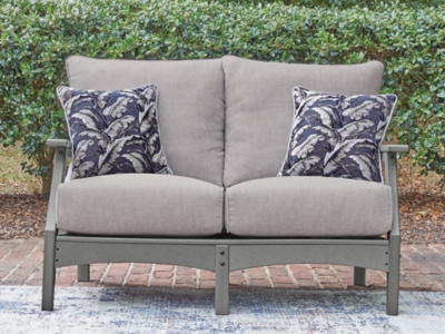 Click here for Lone View Bay Outdoor Loveseat with Cushion  Gray prices