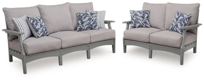 Click here for Lone View Bay Outdoor Sofa and Loveseat  Gray prices