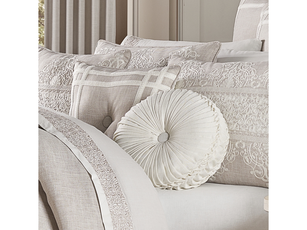 J. Queen New York Lauralynn Tufted Round Decorative Throw Pillow Ashley