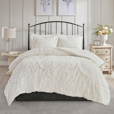 Click here for Eugenia 3 Piece Tufted Cotton Chenille Damask Full... prices