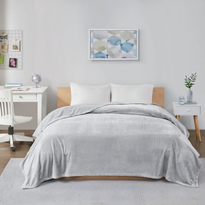 Click here for Microlight Plush Oversized Full/Queen Blanket  Gra... prices