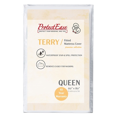 PROTECTEASE Terry Fitted Queen Mattress Protector | Ashley
