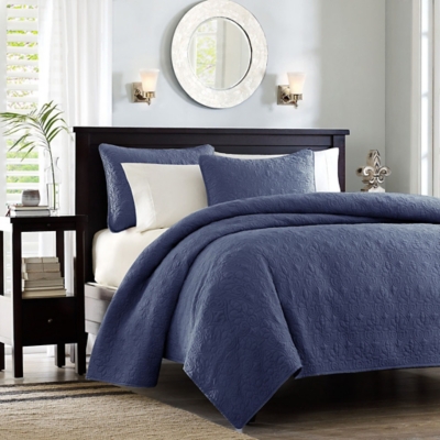 Click here for Quebec Twin/Twin XL Reversible Quilt Set  Navy prices