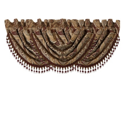 Five Queens Court Bordeaux Window Waterfall Valance | Ashley