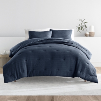 Click here for iEnjoy Home 3 Piece Full/Queen Comforter Set  Navy prices