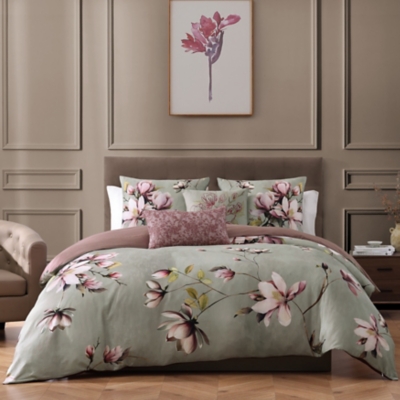 Click here for Bebejan® Purple Lilies 5 Piece Reversible Queen Co... prices