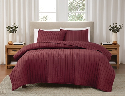 Click here for Brooklyn Loom 3-Piece Full/Queen Quilt Set  Burgun... prices