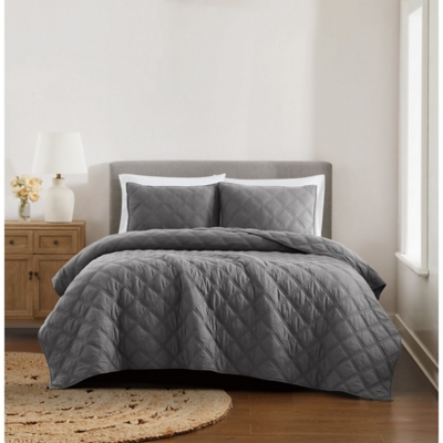 Click here for Brooklyn Loom Diamond Washed 3-Piece King Quilt Se... prices