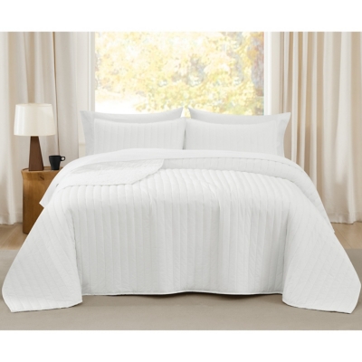 Click here for Brooklyn Loom Percale 3-Piece King Quilt Set  Whit... prices
