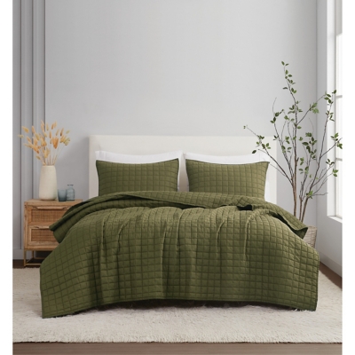 Click here for Brooklyn Loom Solid 3-Piece King Quilt Set  Moss G... prices