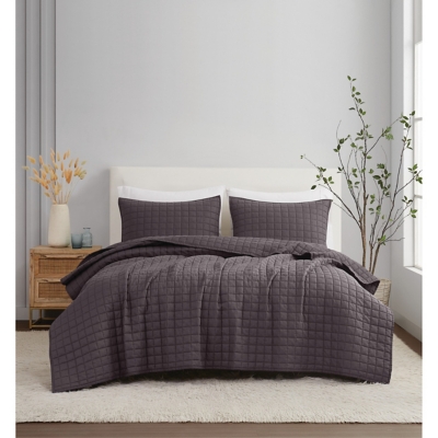 Click here for Brooklyn Loom Solid 3-Piece King Quilt Set  Charco... prices