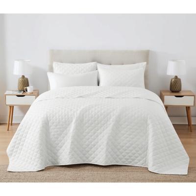 Click here for Cannon Percale 3-Piece King Quilt Set  White prices