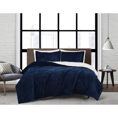 Click here for London Fog Plush 3-Piece King Comforter Set  Blue prices