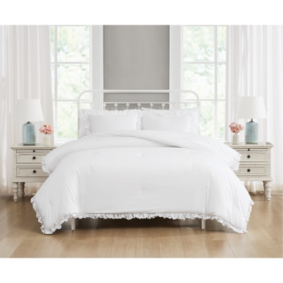 Click here for Farmhouse 3-Piece Full/Queen Comforter Set  White prices